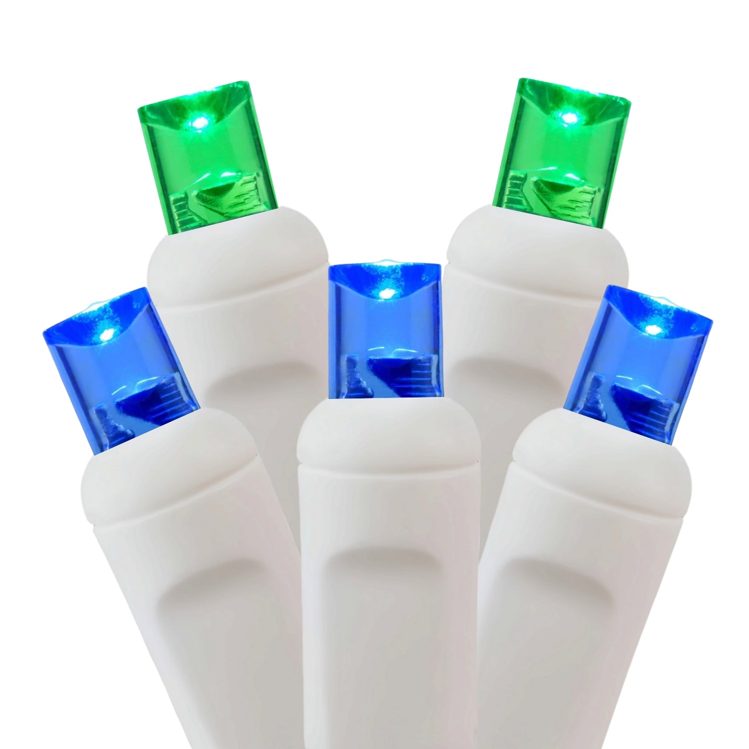 Commercial Grade Blue Green 5mm Wide Angle LED Christmas Lights on ...